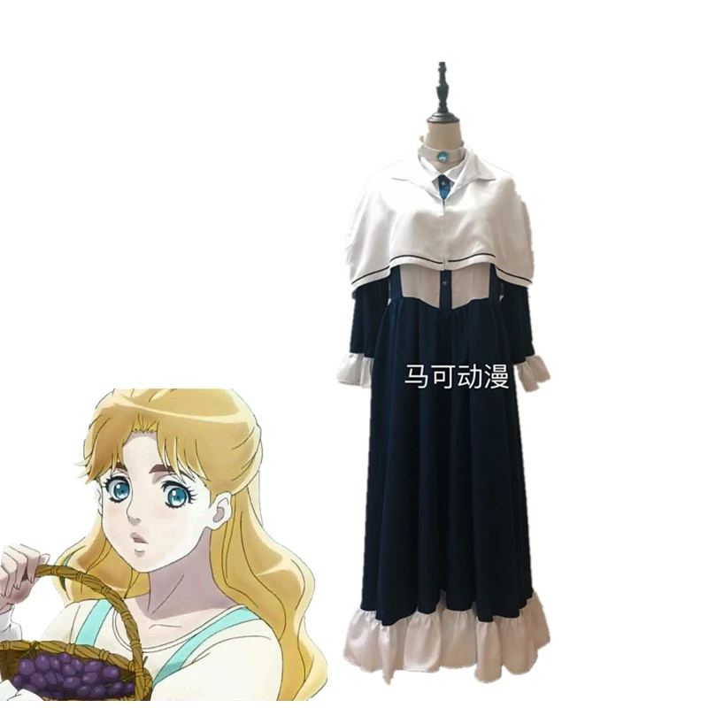 애니메이션 조조의 기묘한 모험 조나단 조 스타 아내 알리나 코스프레 의상 할로윈 크리스마스 유니폼 맞춤 제작 드레스