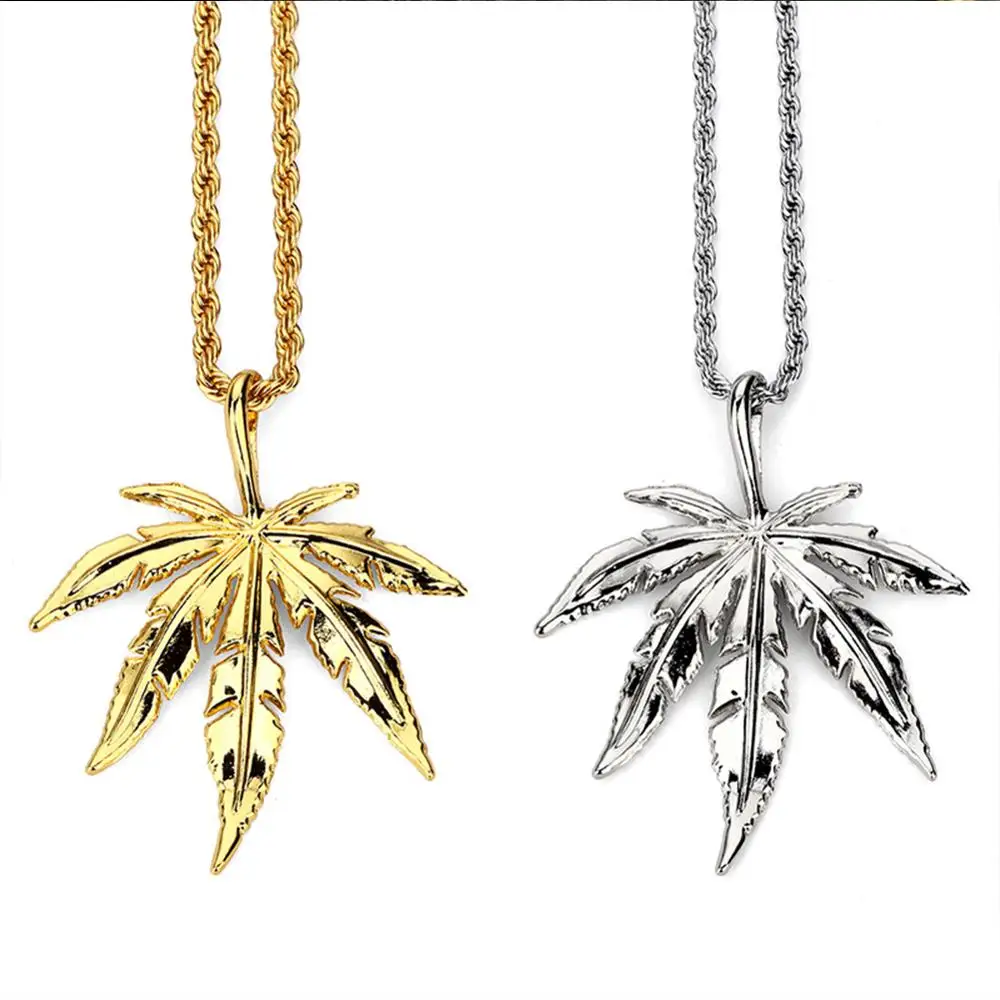 New Fashion Gold And Silver Color Jamaica Reggae Maple Leaves Pendants ...