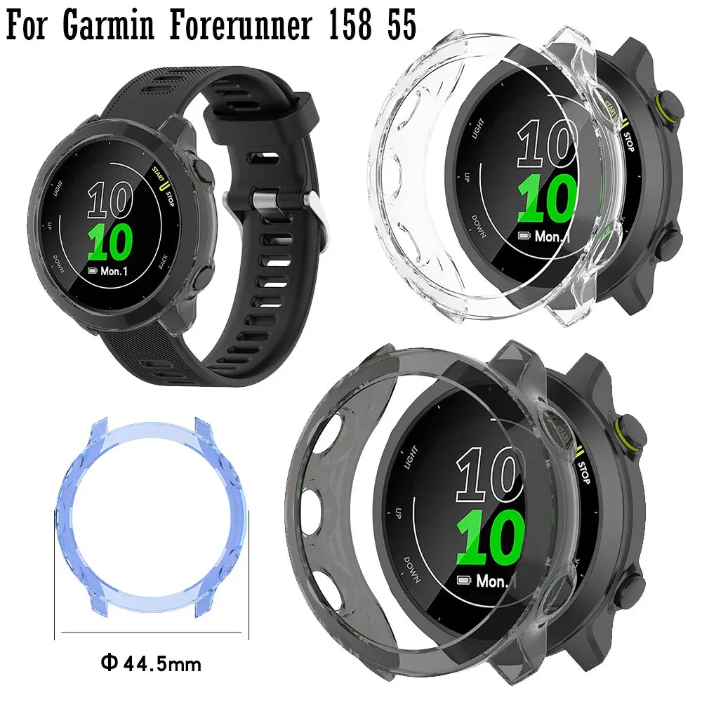 Protector-Case-For-Garmin-Forerunner-55-158-SmartWatch-Protective-Cover-Shell-Frame-bumper-Clear ...
