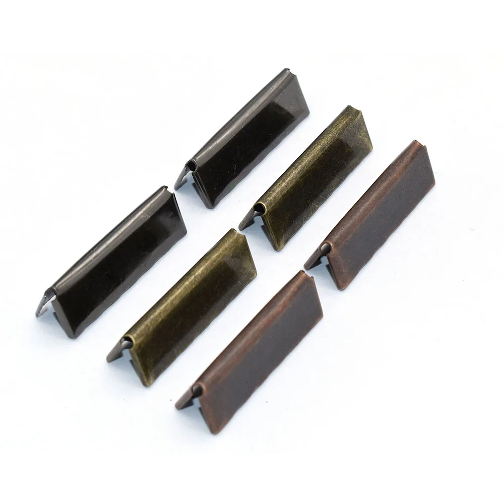 40mm-Bronze-End-Tip-Belt-Buckle-Flat-Ribbon-Clamp-Lanyard-clip ...