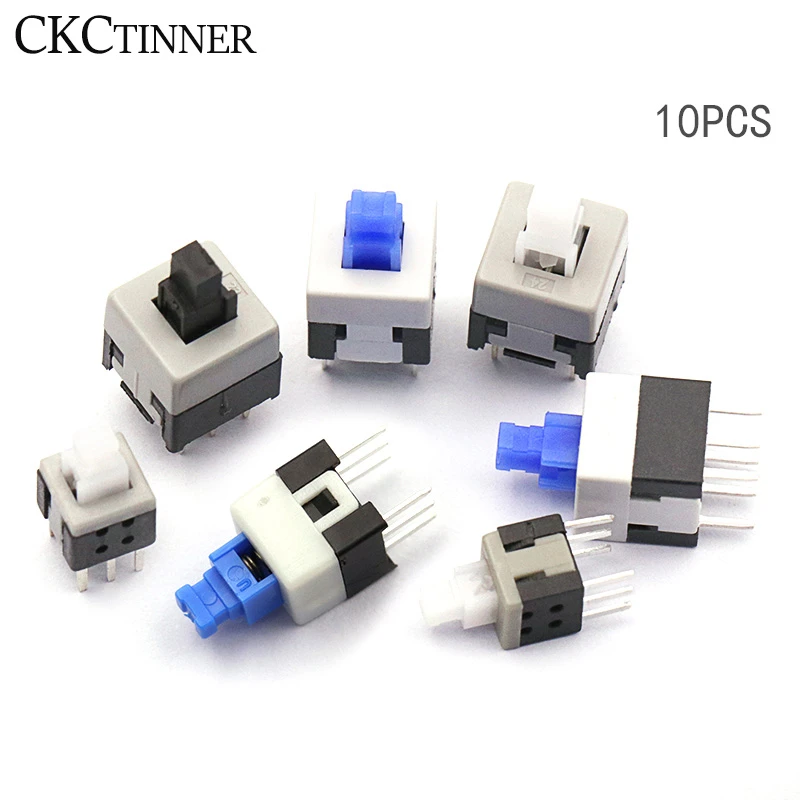 10pcs/lot 5.8*5.8 7*7 8*8 8.5*8.5mm Self Locking Push Tactile Power ...