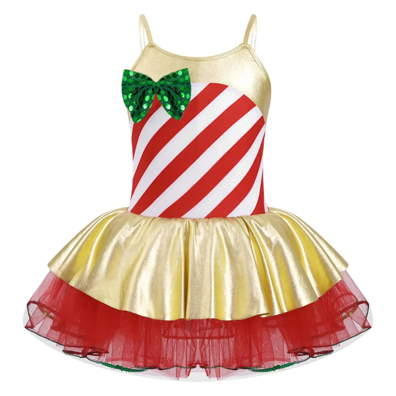 Kids-Girls-Figure-Skating-Christmas-Dance-Costume-Mrs-Santa-Claus-Candy ...