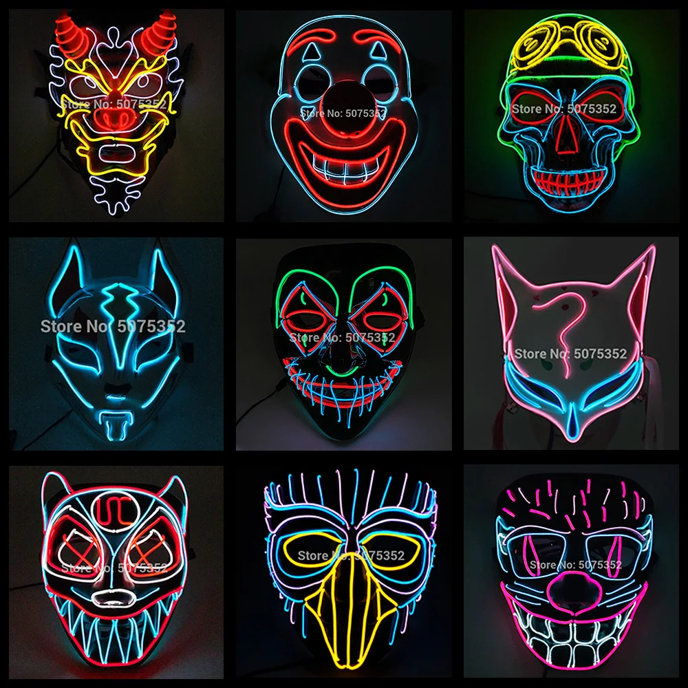 Fashion-Cool-LED-Mask-Halloween-Cosplay-Props-Neon-LED-Light-up-Mask ...