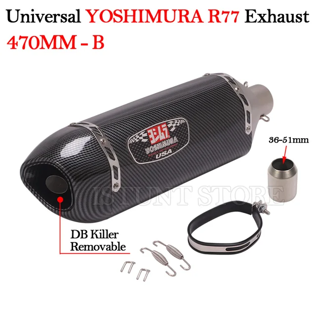 470MM 570MM Universal Motorcycle YOSHIMURA R77 Exhaust Pipe Modified DB Killer Muffler For Honda ...
