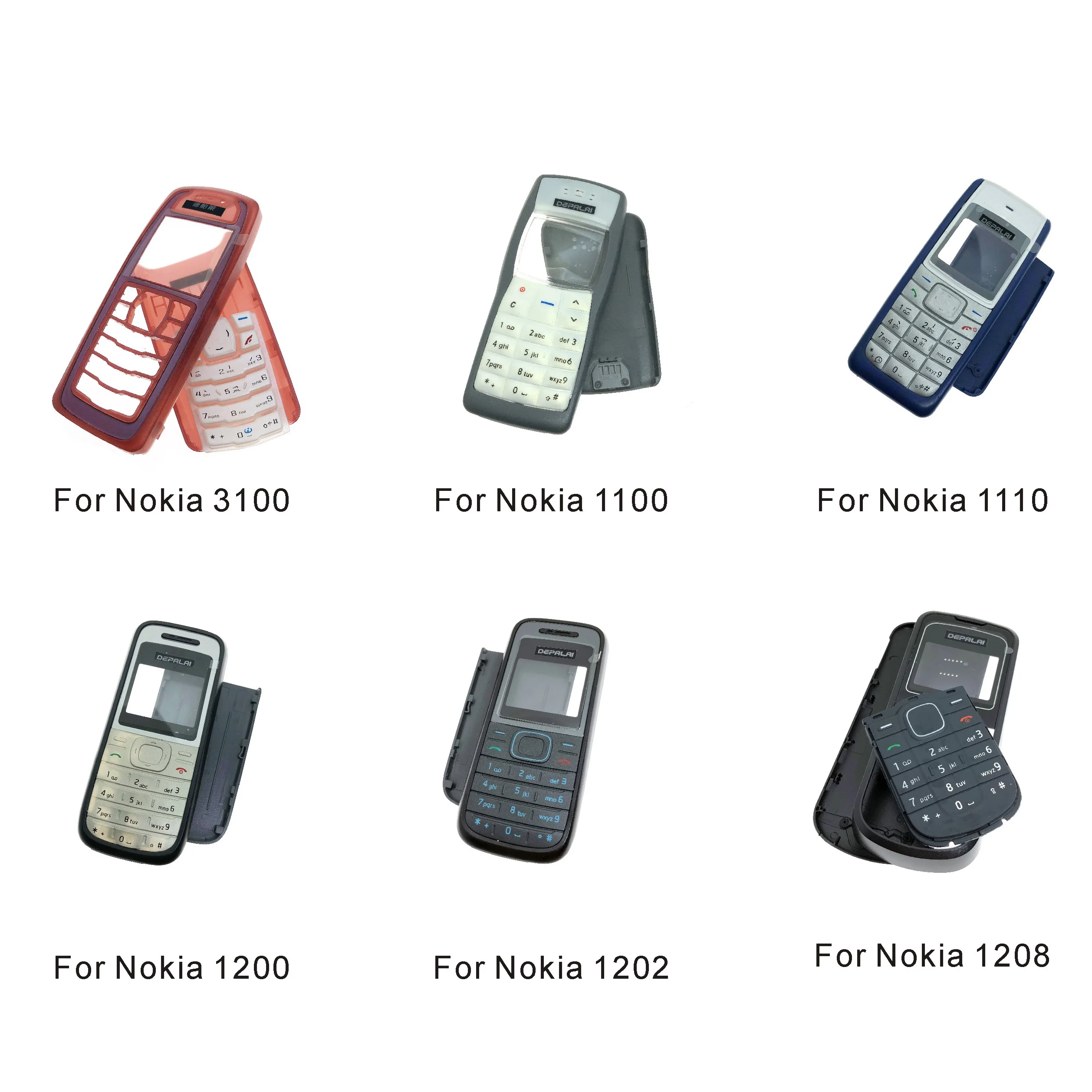 For Nokia 1100 1110 3100 1200 1208 1202 housing case battery back cover ...