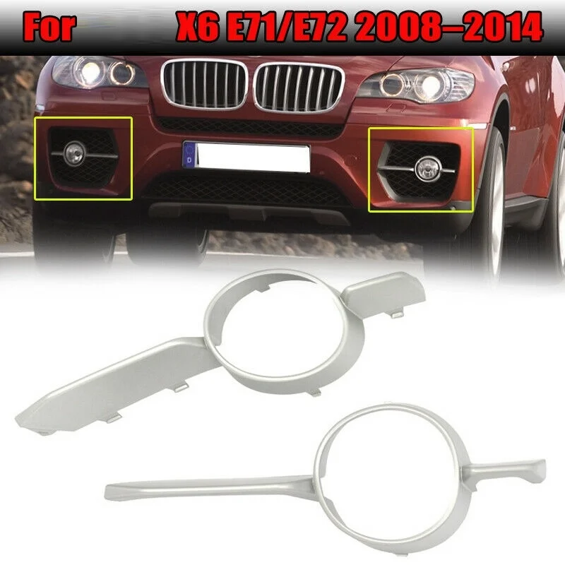 1Set-Front-Bumper-Fog-Light-Grill-Cover-Trim-for-BMW-X6-E71-E72-2008 ...