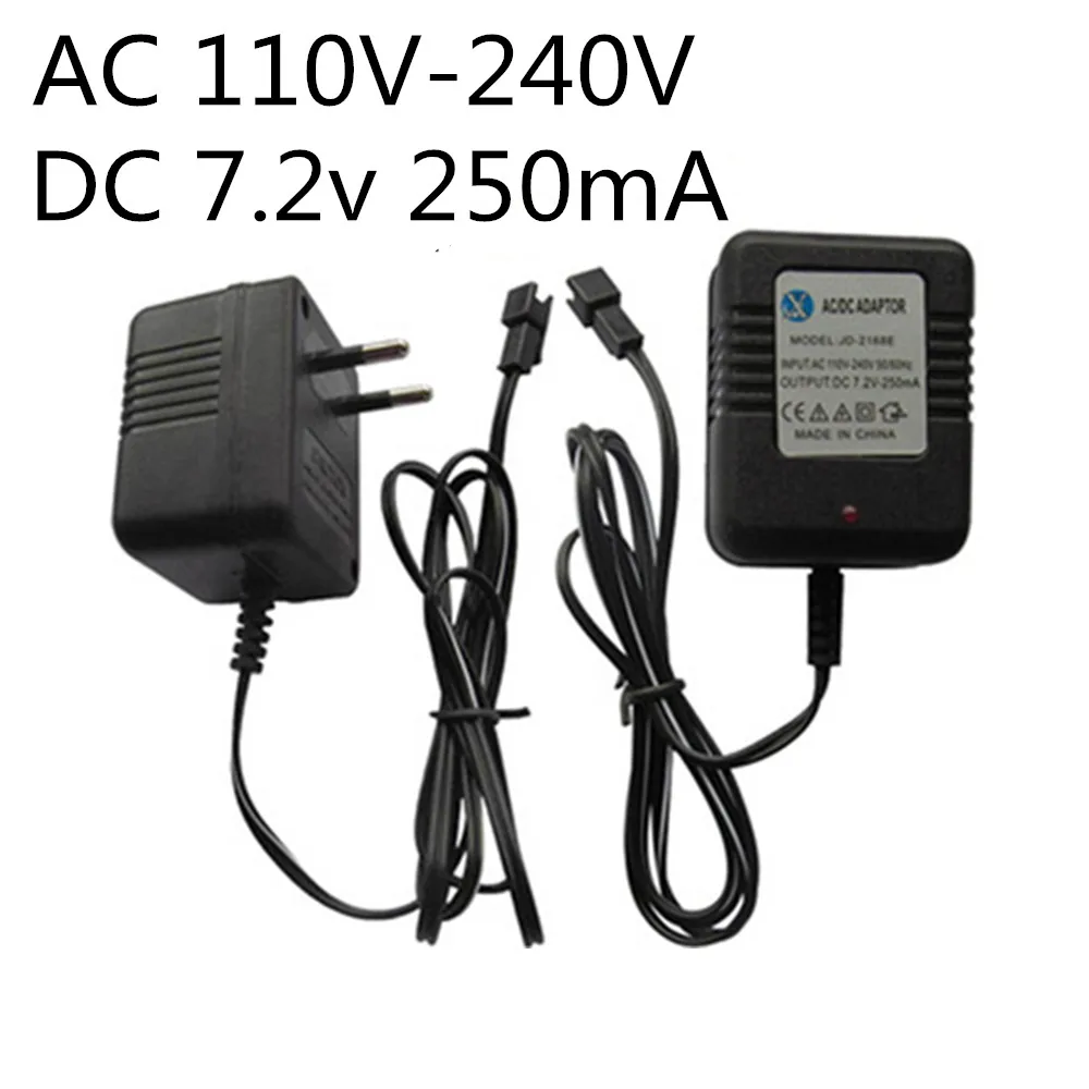 7.2V Battery Charger AC 110V-240V Input DC 7.2v 250mah For 7.2 V AA ...