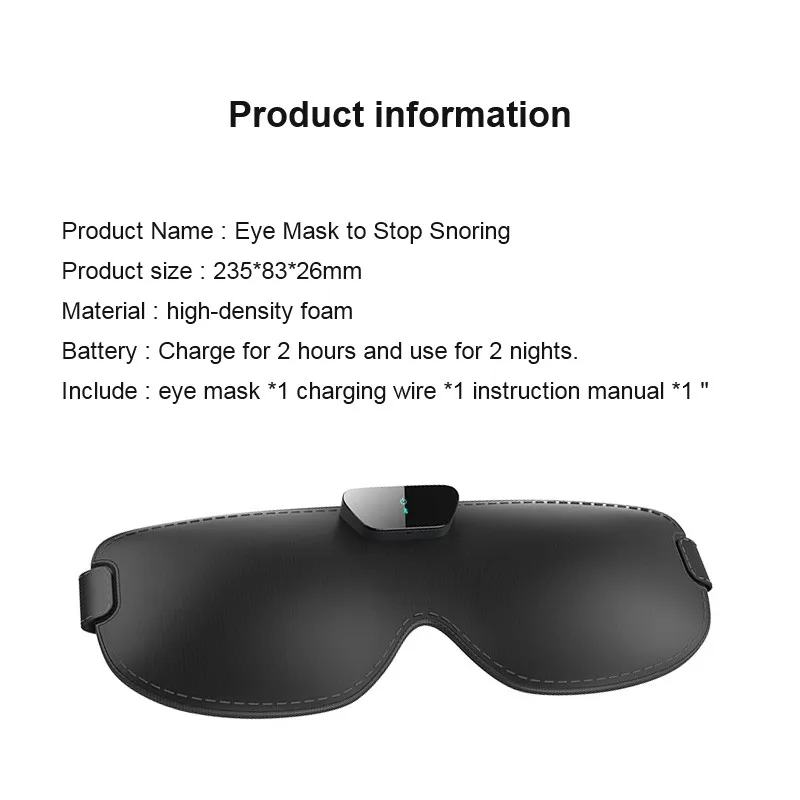 New Anti-snoring Eye Mask Smart Bluetooth Wireless Blindfold 3Contoured ...
