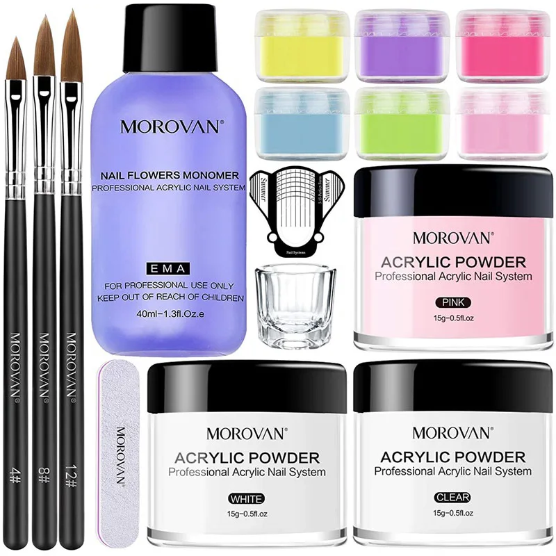 Nagel Acryl Pulver Set Kristall Glitter kit Acryl Flüssigkeit Monomer ...