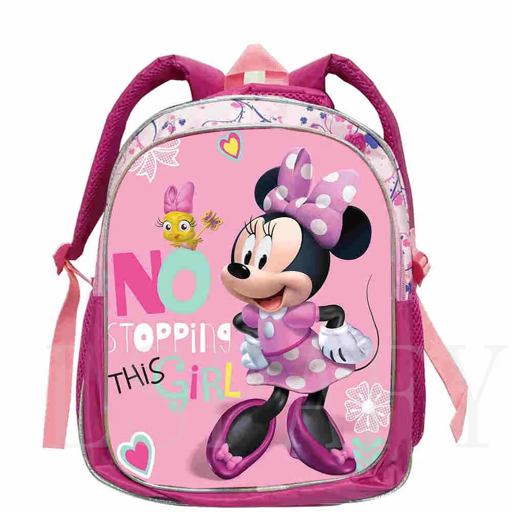 Disney Minnie Mouse 3D Printed Cartoon Backpack Children Bag Anime ...
