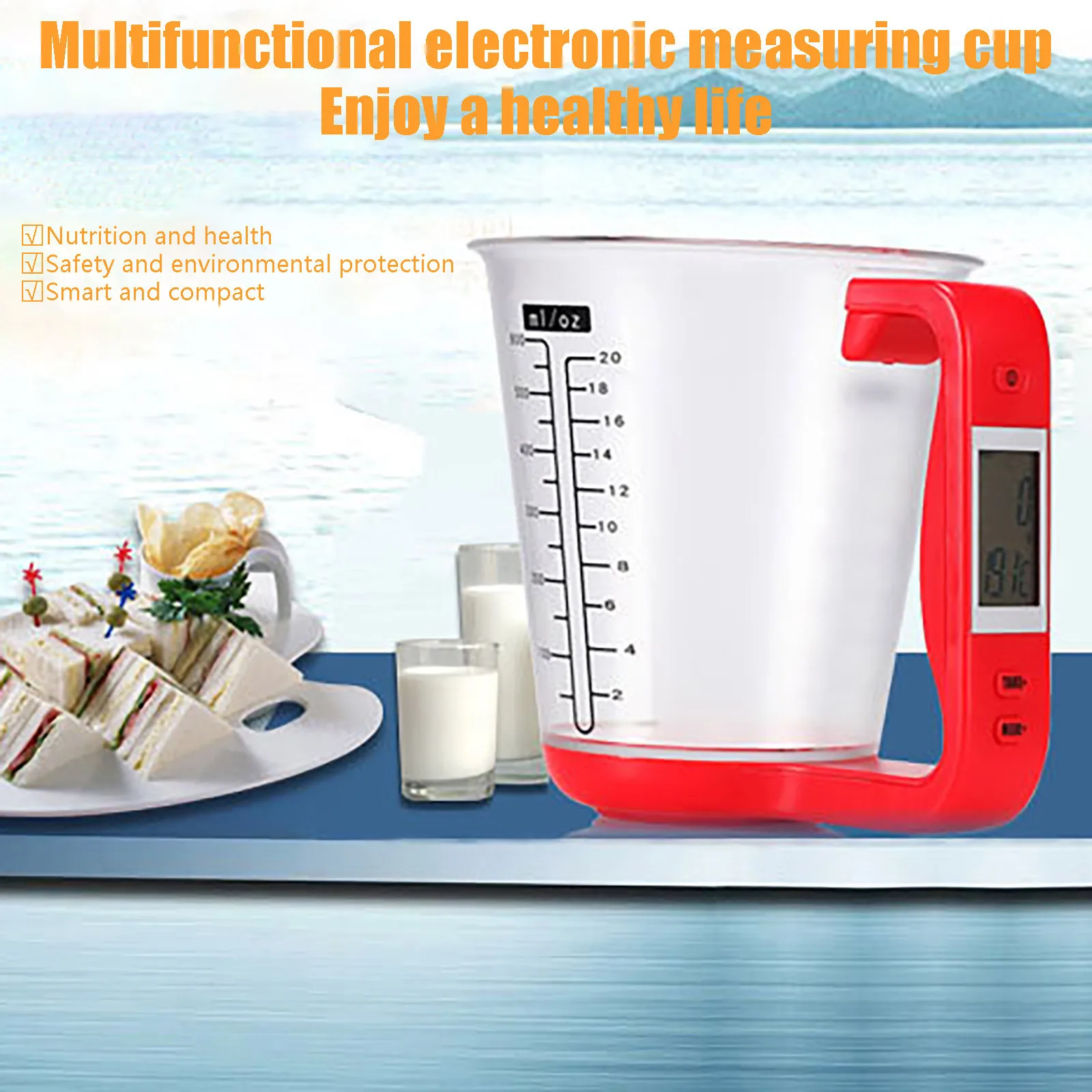 Large Capacity Electronic Measuring Cup Kitchen Scales Digital Beaker ...