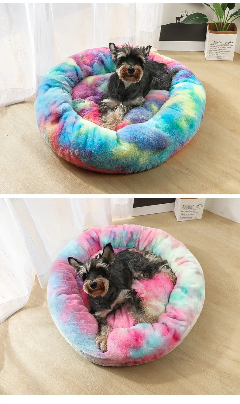 Donut Dog Bed | Donut Pet Bed | Donut Calming Pet Bed | Plush Donut Dog ...