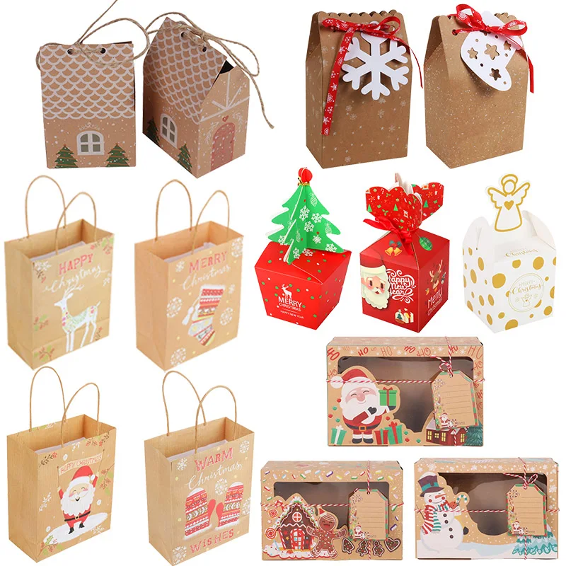 Christmas Gift Boxes Paper | Kraft Paper Box Christmas | Christmas Gift ...