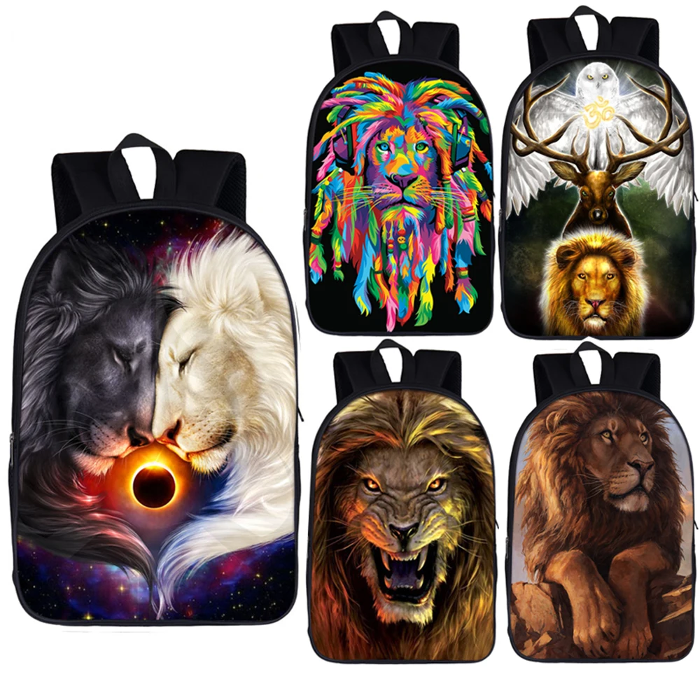 Cool Galaxy Lion Backpacks Day Night wolf Backpack For Teenage Boys ...