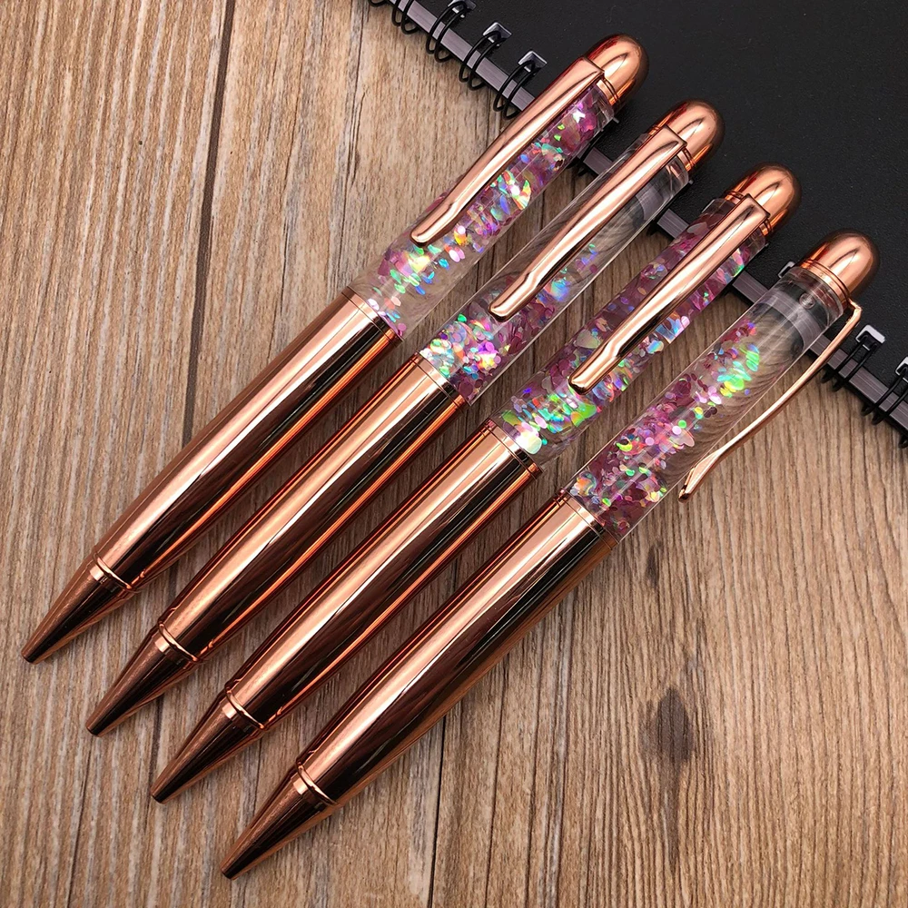 Rose-Gold-Retractable-Medium-Point-Black-Ink-Ballpoint-Pen-Office ...