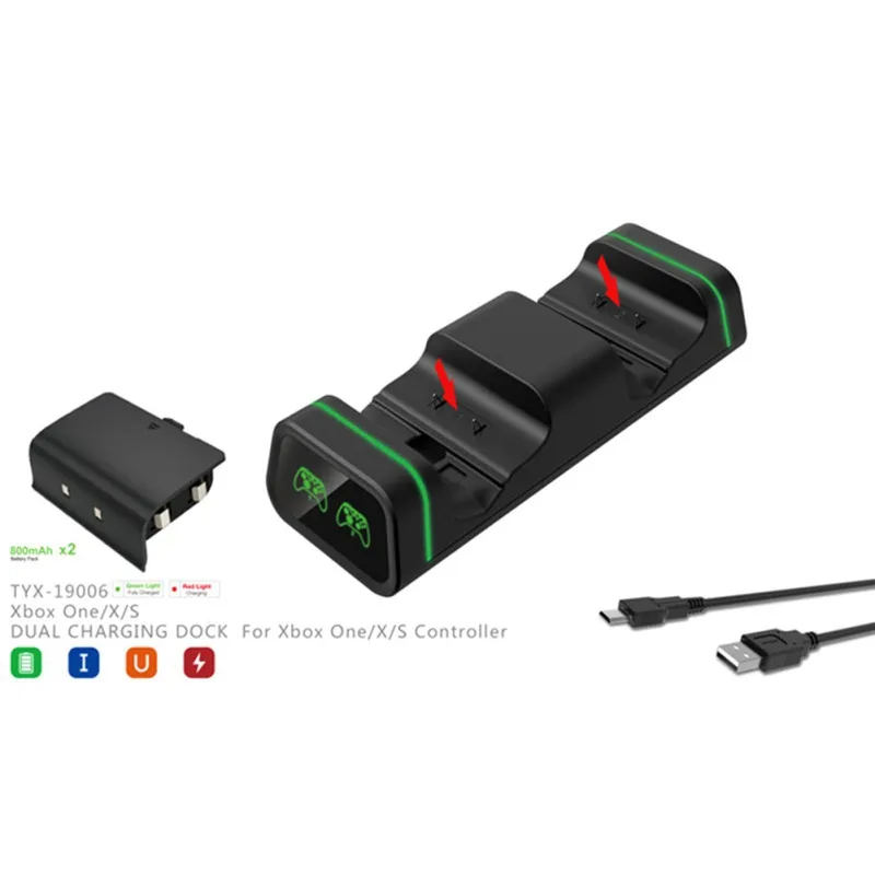 Fosmon XBOX ONE / ONE X / ONE S Controller Charger [ Dual Slot ] High ...
