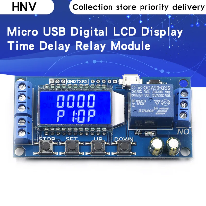 6-30v Micro Usb Digital Lcd Display Time Delay Relay Module Control Timer Switch Trigger Cycle ...