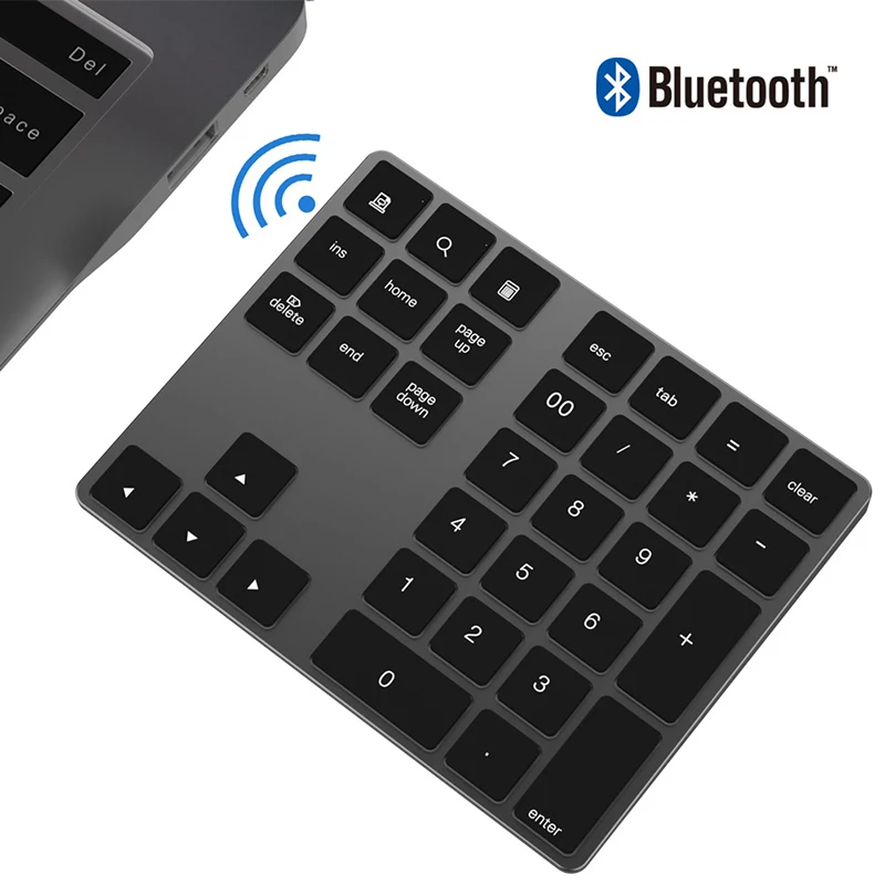 Jelly Comb Aluminium Alloy Number Keyboard 34 Keys Bluetooth Wireless ...