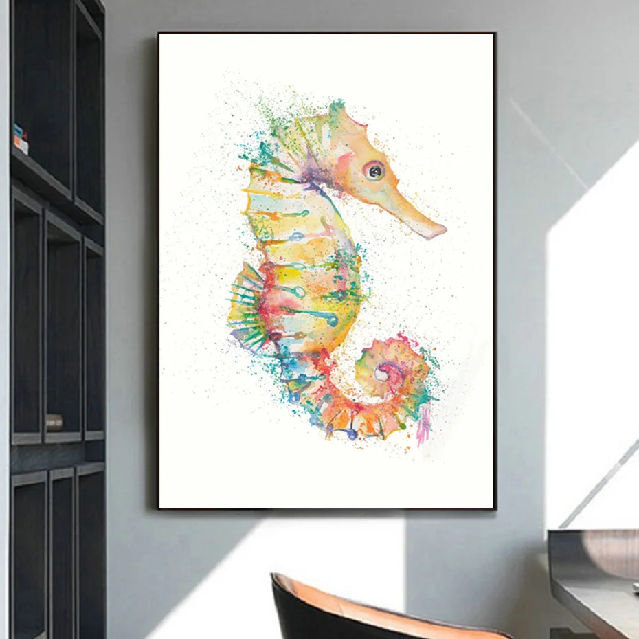 Colorful Seahorse Painting