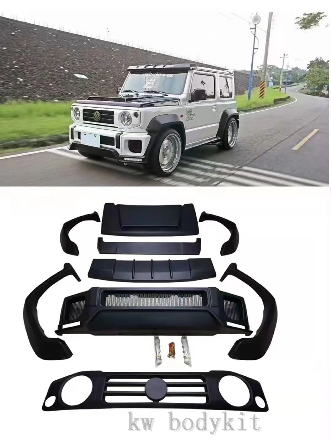 LB-Style-Fiberglass-Wide-Body-Kit-For-Suzuki-JB74-Jimny-Front-Bumper ...