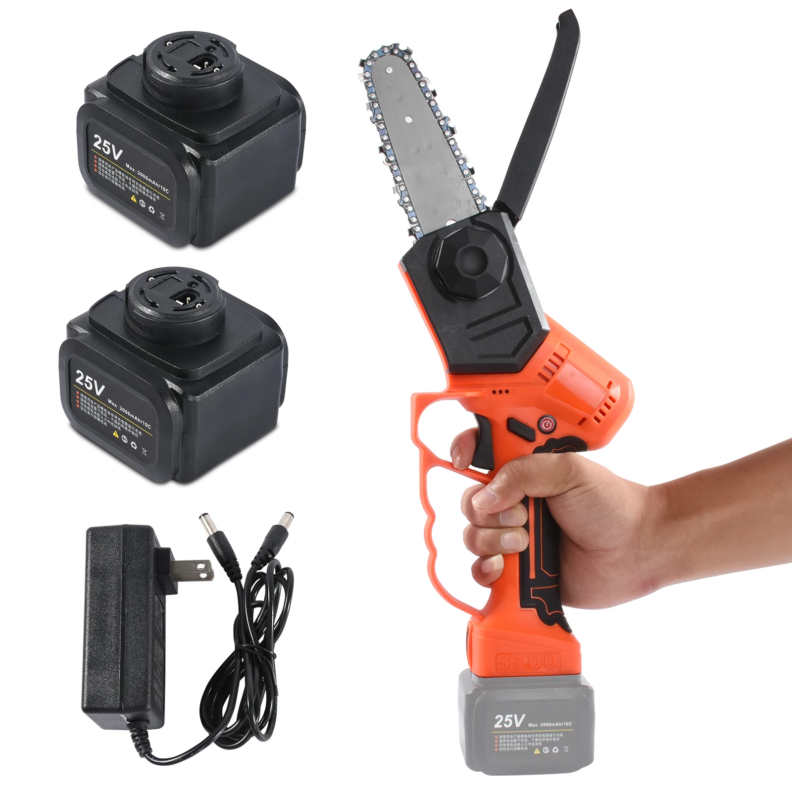 25v 5 Inch Mini Electric Chainsaw With Battery Rechargeable Garden ...