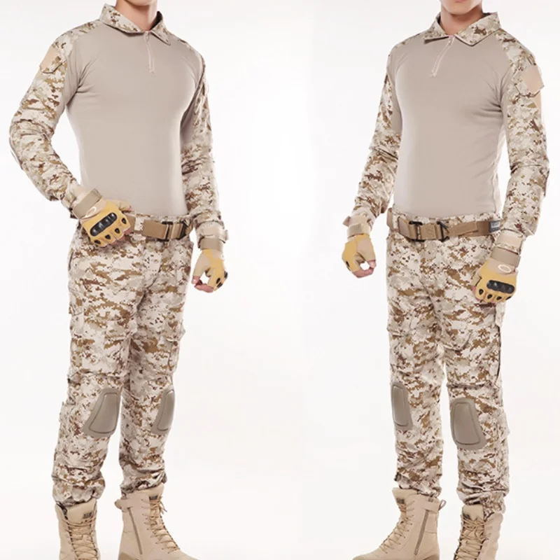Desert Camouflage Army Uniform Military Men Hunting Clothes Camo Swat ...