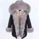 MaoMaoKong Natural Real Fox Fur Jacket Hooded Black Waterproof Woman Winter Warm Coat Parkas ...