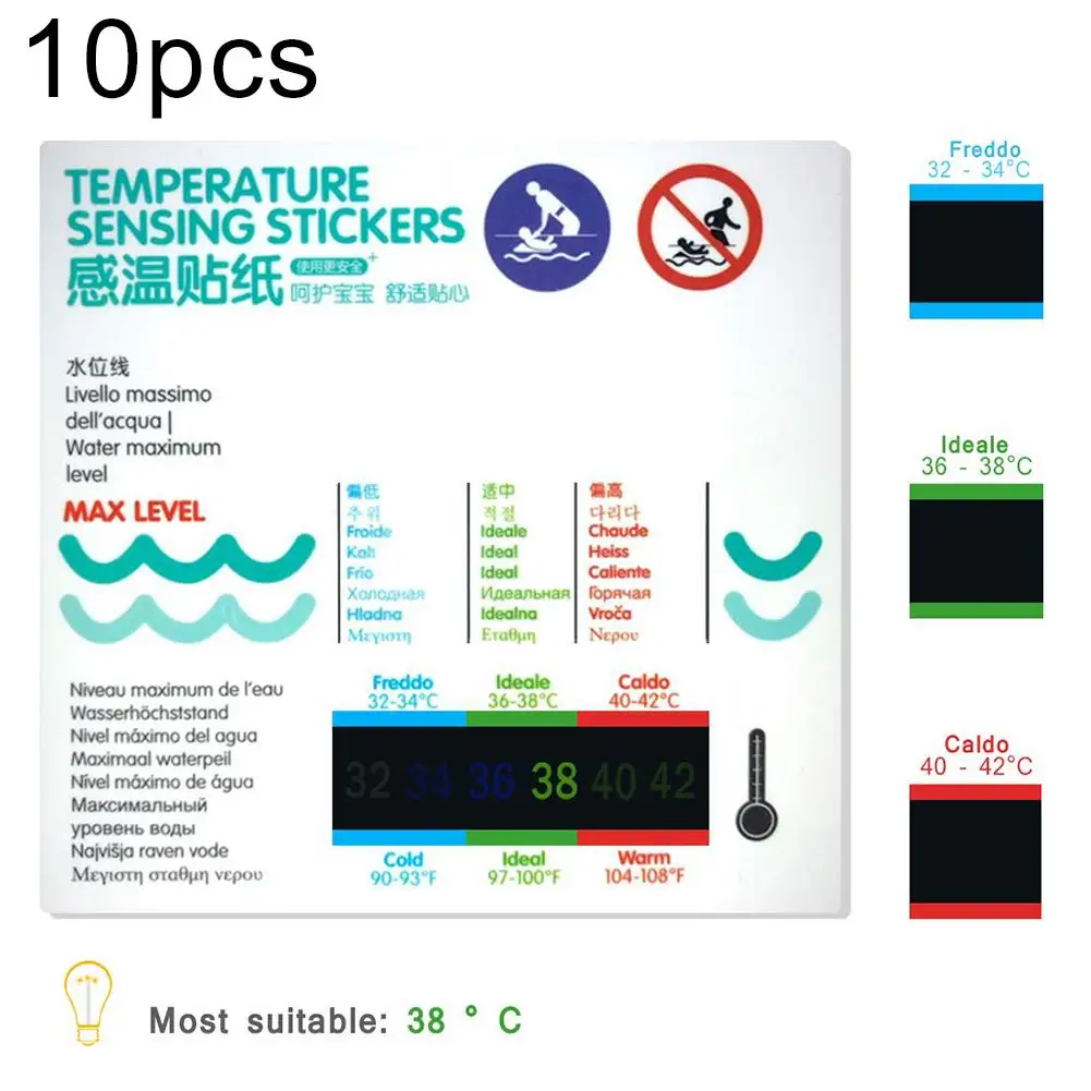 10Pcs-Sensitive-Baby-Bathtub-Water-Temperature-Meter-Sticker-Cards ...