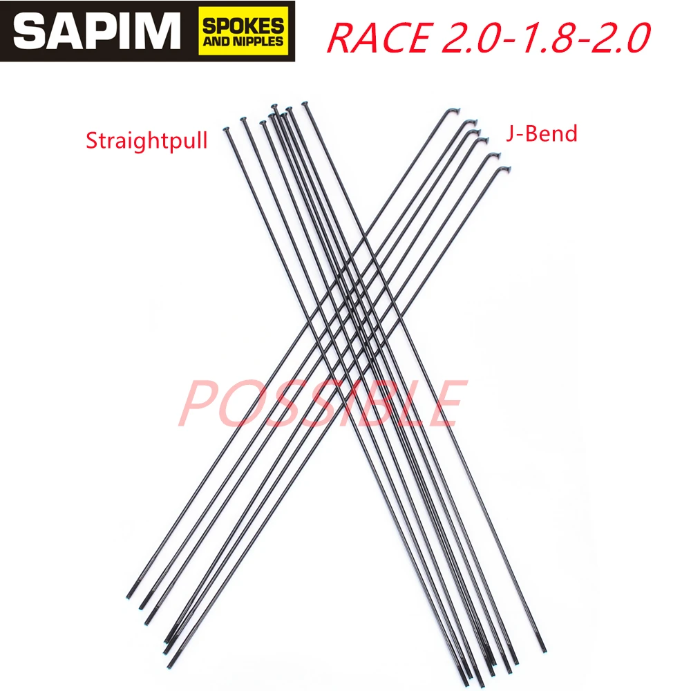 Sapim Race 14g Round Spokes Black 2.0-1.8-2.0mm J-bend Straight Pull ...