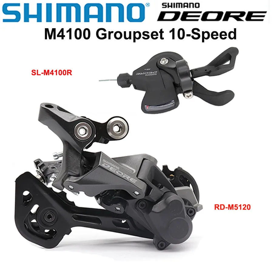 SHIMANO DEORE 10 speed Groupset M4100 Shifter SL-M4100-R RD-M5120 RD-M4120 Rear Derailleur RD ...
