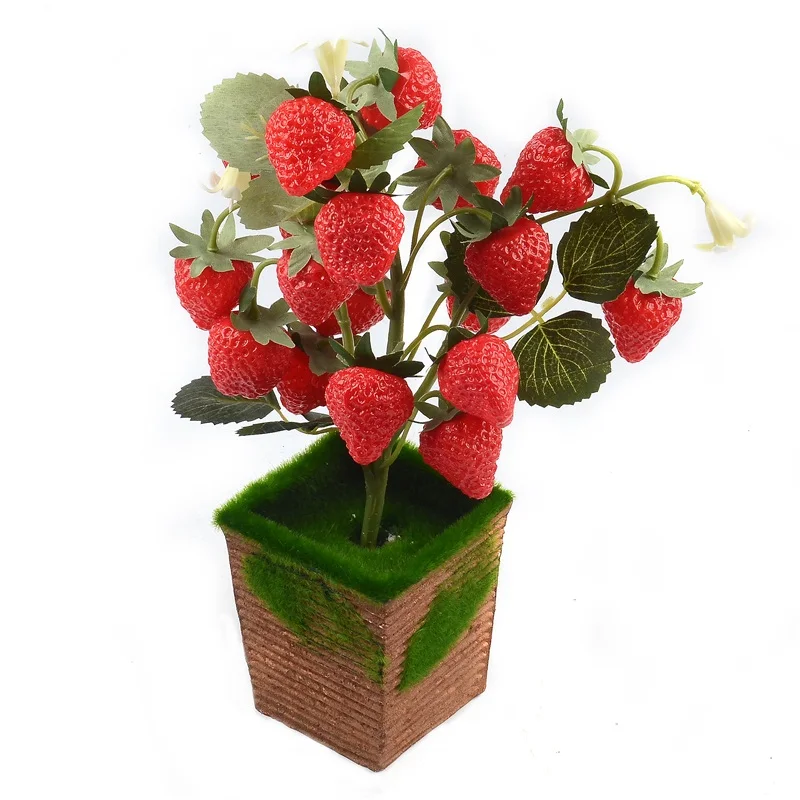 Morango artificial limão vaso de árvore bonsai acessórios vegetais ...