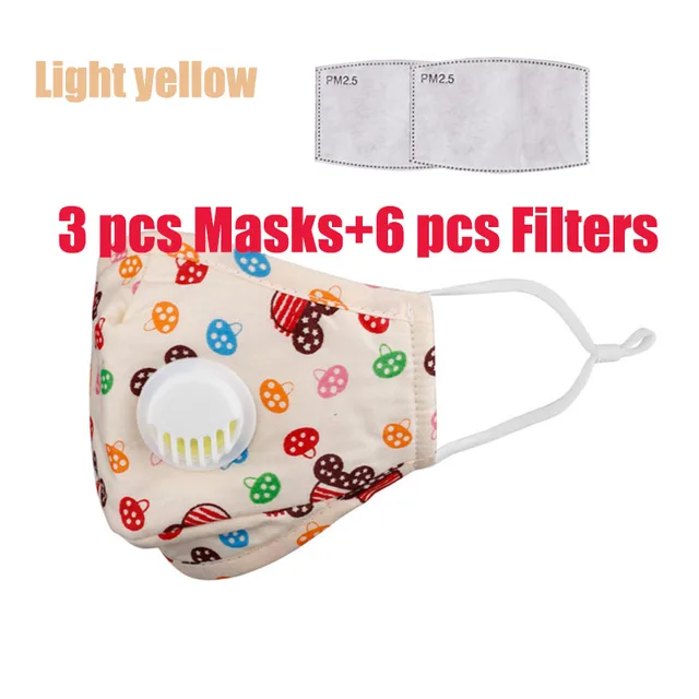 3Db Gyermekmaszk Pm2.5 Szűrő Légzőkészülék Maszk Lélegzetelállító ...