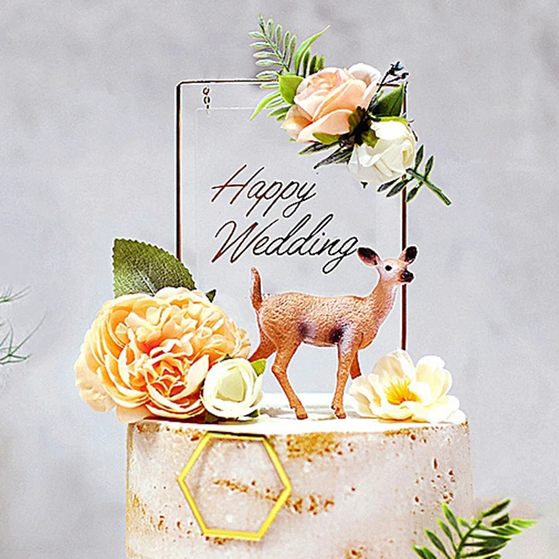 Deer Head Wedding Cake Toppers