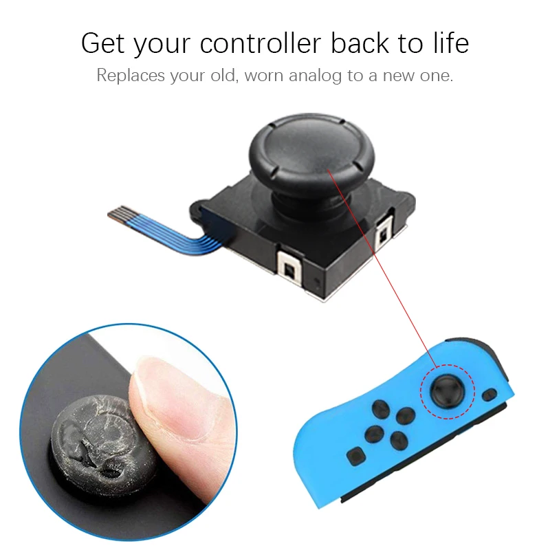 bonacell 3D Analog Joycon Joystick Thumb Sticks Sensor Replacements ...