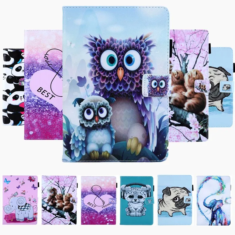 universal-8-Tablet-Case-Cute-dog-cat-elephant-Cartoon-Animals-Printed ...