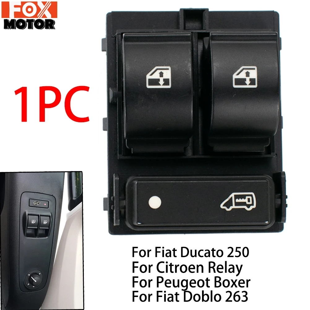 Electric Window Switch Triple Button Push For Fiat Ducato Doblo Citroen ...