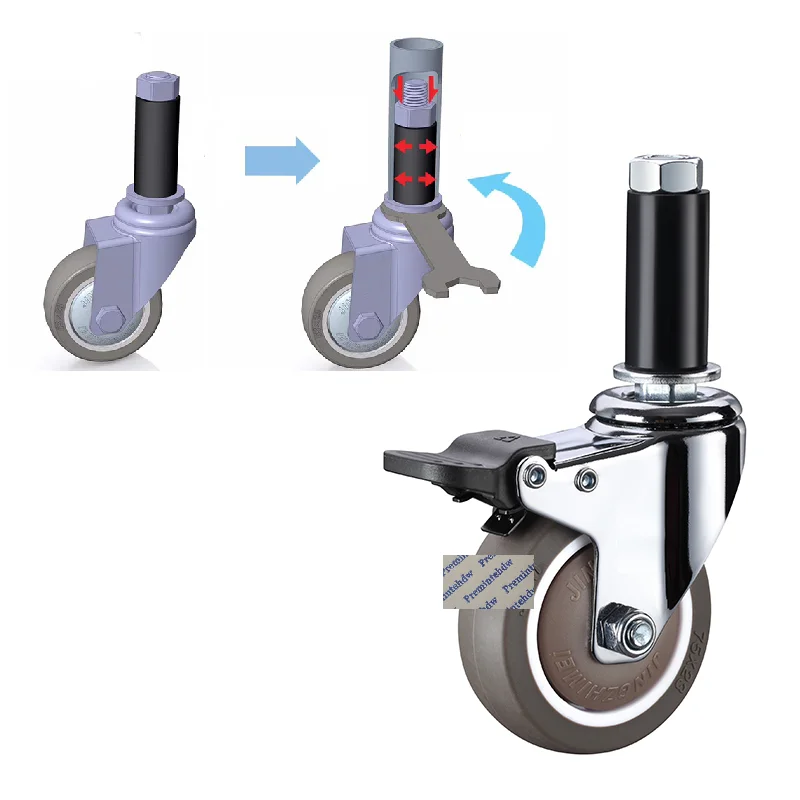 4Pcs-Caster-Wheel-Set-For-Mean-Pipe-Commercial-Kitchen-Prep-Tables ...