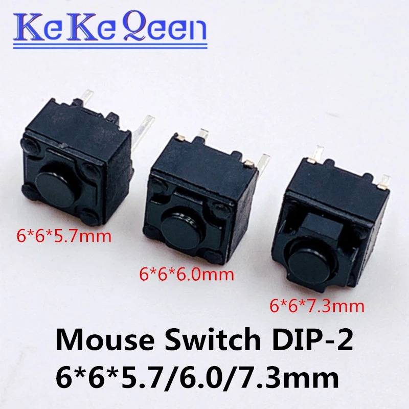10pcs/lot Mouse Square Micro Switch Button 6*6*5.7mm 6*6*6mm 6*6*7.3mm ...