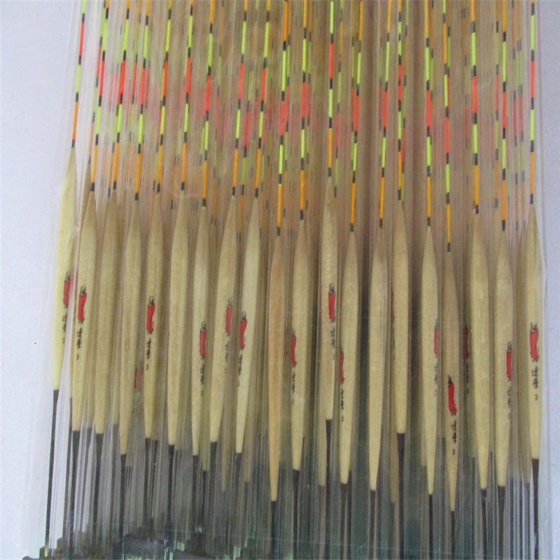 5Pcs/lot Fishing Floats Wood Balsa Flotteur Peche Shallow Water Ice ...