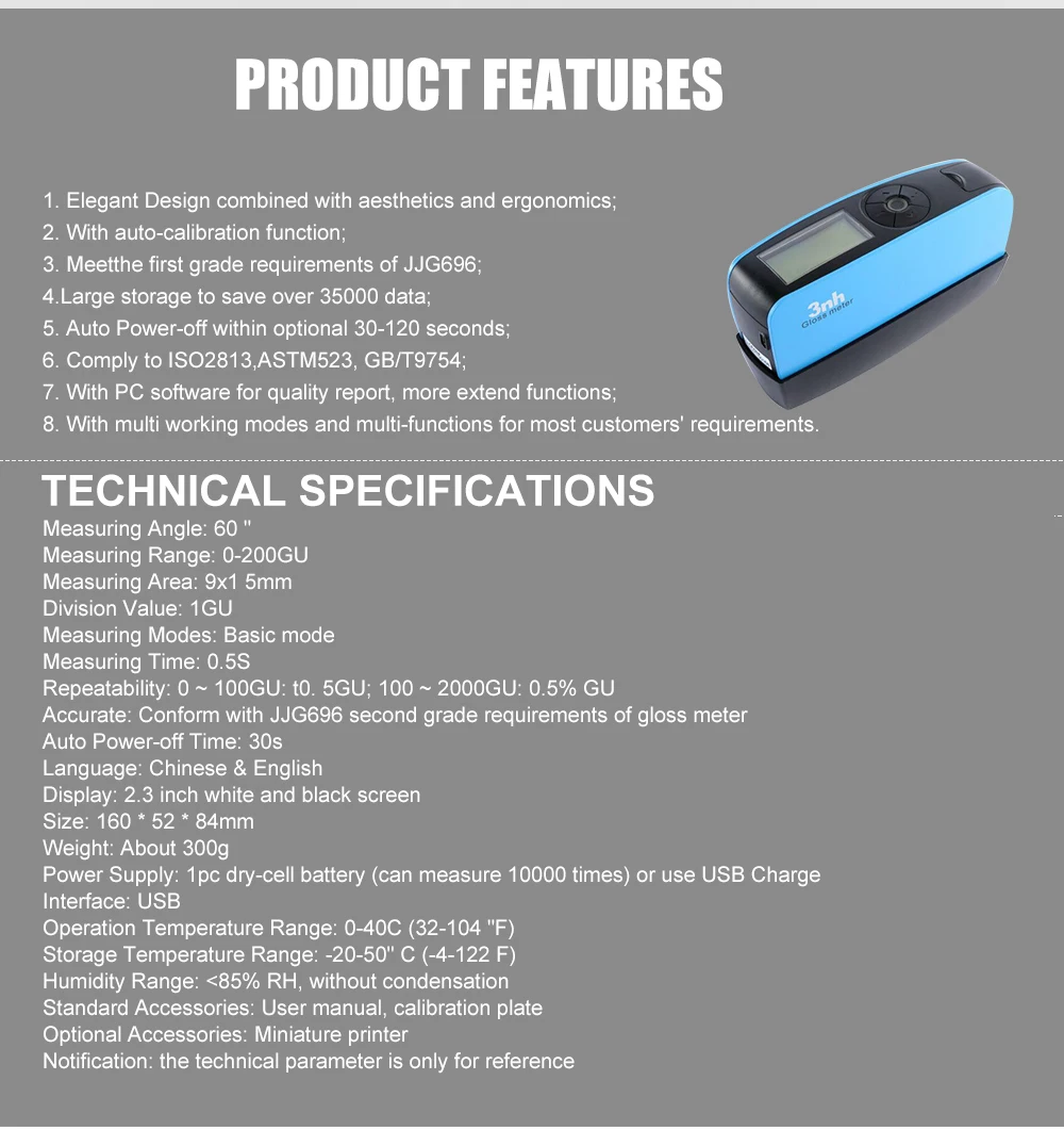 YG60S 60 градусов экономичный измеритель блеска краски чернила керамический мрамор тестер ...