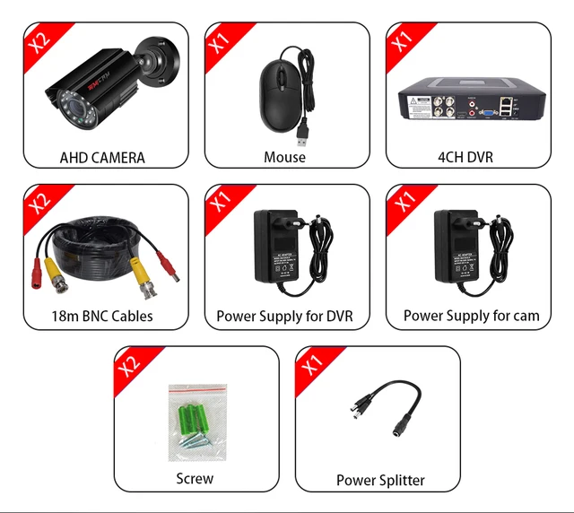 1080P AHD Security Camera System CCTV 4/8CH DVR 2/4/6/8PCS Bullet ...