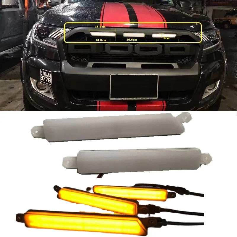 Front-Mesh-Grills-Led-Signal-Light-Fit-For-Ford-Ranger-T7-T8-Modified ...