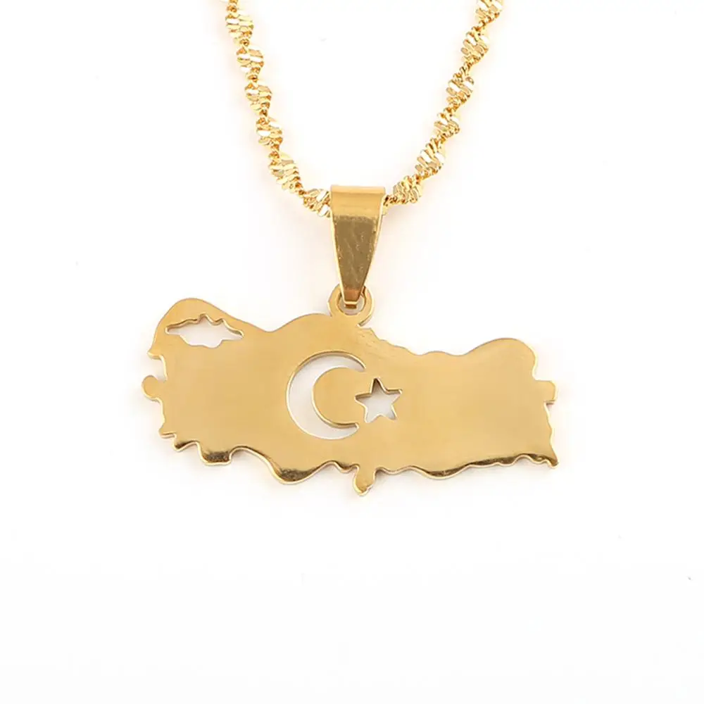 Stainless-Steel-Turkey-Map-Flag-Turkish-Pendant-Necklace-for-Women-Men ...