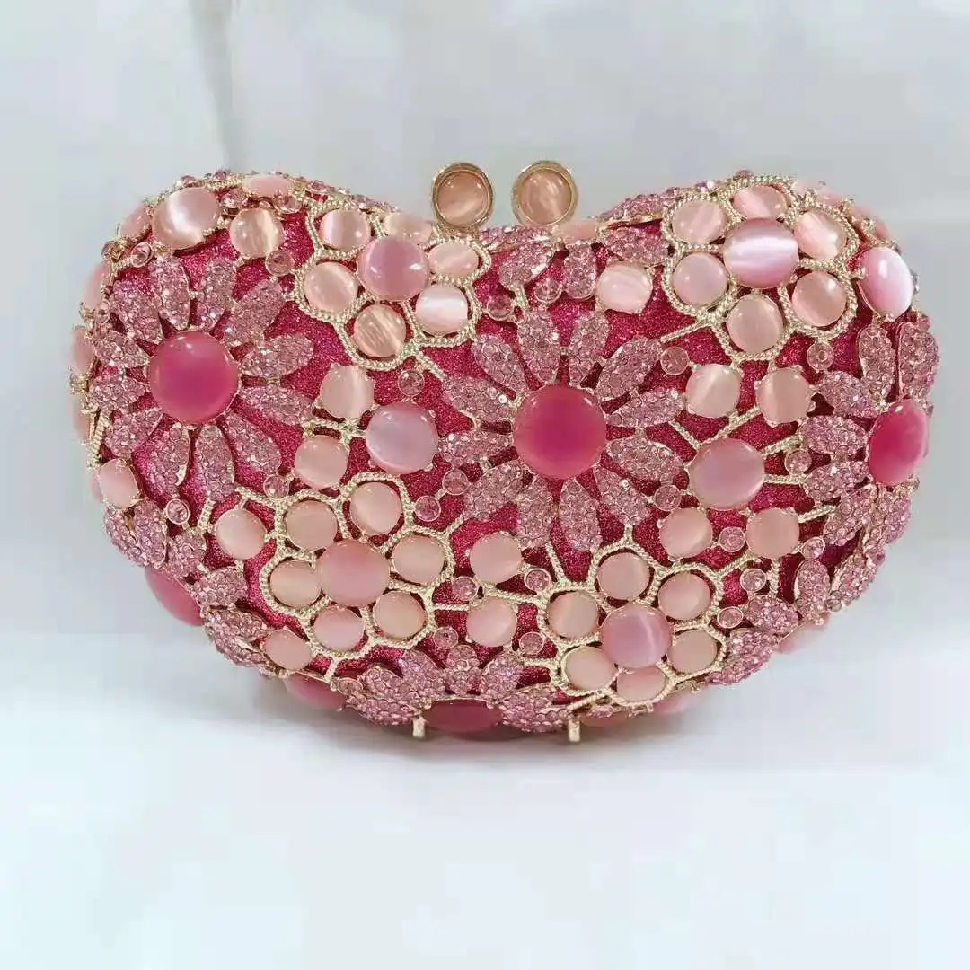 XIYUAN-Fuchsia-Sparkling-Women-Flower-Purses-Evening-Bags-Bridal ...