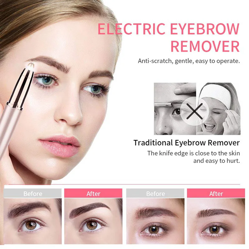New-Design-Electric-Eyebrow-Trimmer-Makeup-Painless-Eye-Brow-Epilator ...