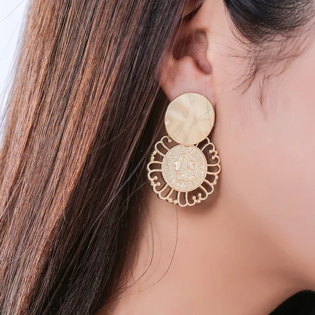 GRACE JUNโลหะGeometric Goldสีคลิปบนต่างหูไม่เจาะสำหรับงานแต่งงานของ ...