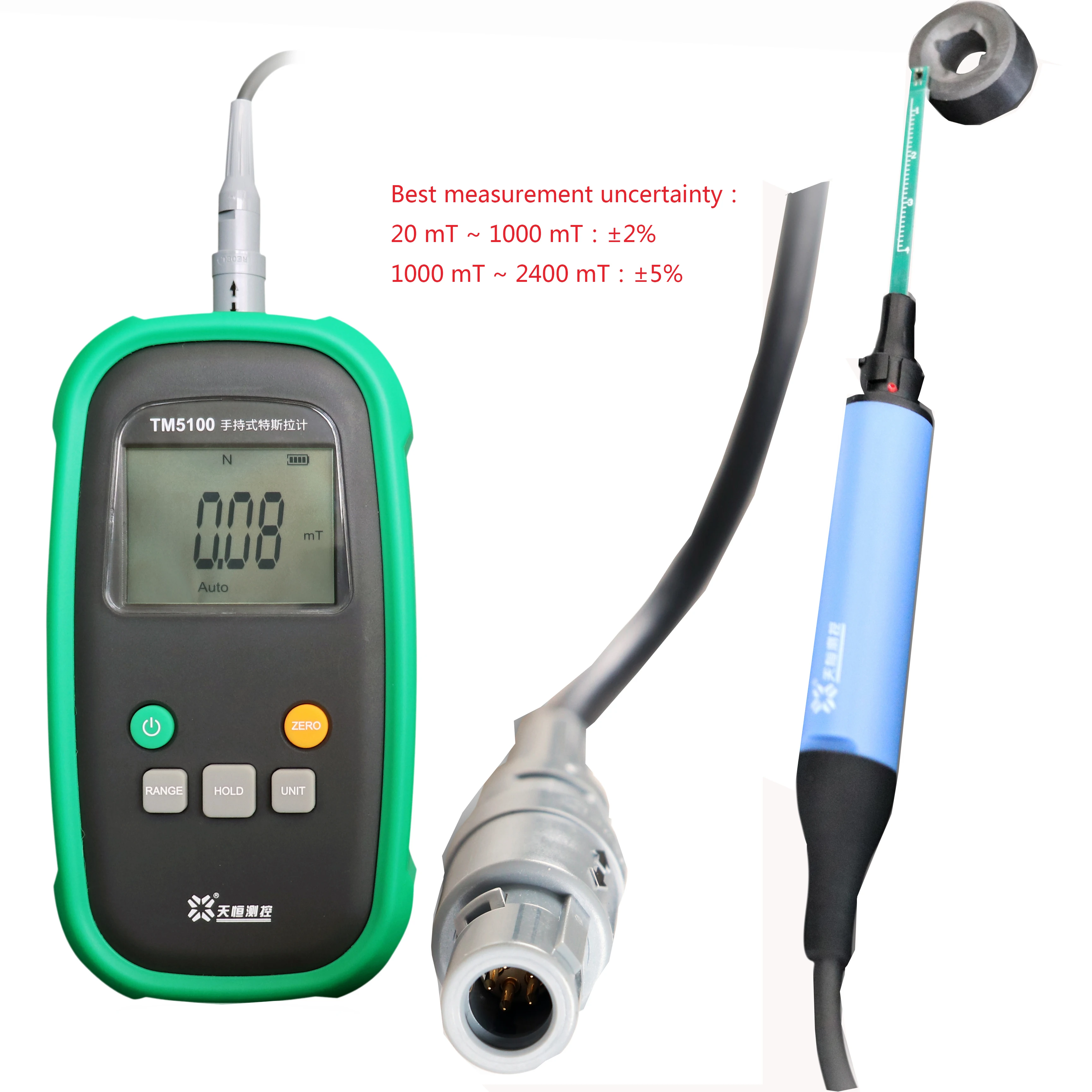 Permanent Magnet Gauss Meter with Hall Sensor Direct Display NS ...