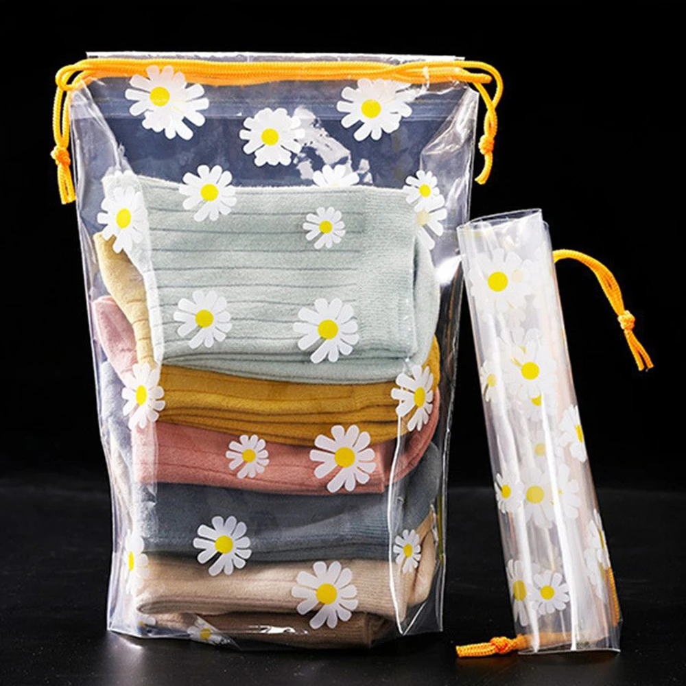 PVC-Plastic-Storage-Bag-With-Drawstring-Portable-Travel-Waterproof ...