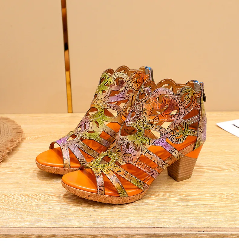 Socofy Women Sandals New Summer Genuine Leather Women Shoes Hand ...