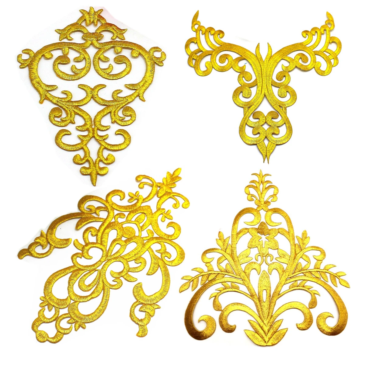 Iron On Appliques Gold Embroidered Patches Party Decoration Vintage ...